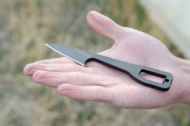 TOPS Knives KEY-C Fixed 2.5" Black 1095 Wharncliffe Blade, Skeletonized ...