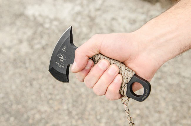 TOPS Knives Micro Hawk 6.9" Overall, Cord-Wrapped Handle, Kydex Sheath ...