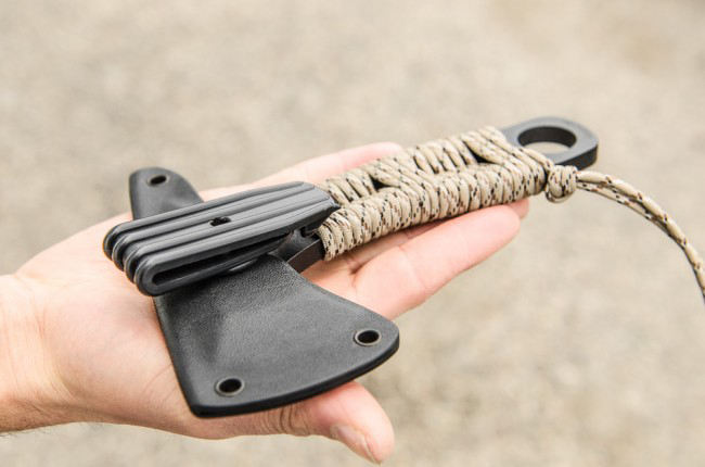 TOPS Knives Micro Hawk 6.9" Overall, Cord-Wrapped Handle, Kydex Sheath ...