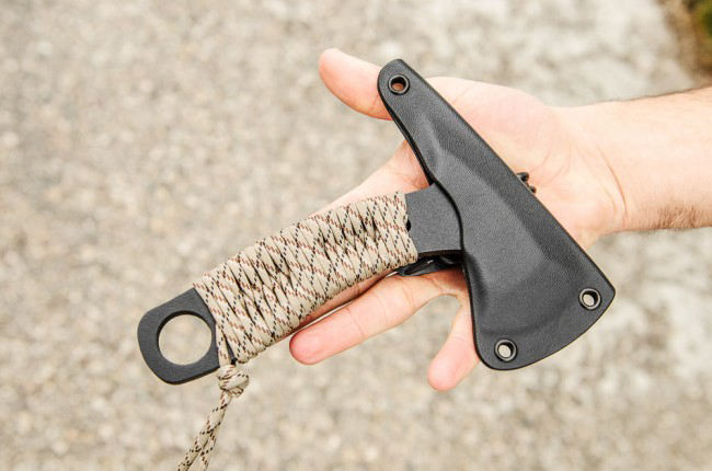 TOPS Knives Micro Hawk 6.9" Overall, Cord-Wrapped Handle, Kydex Sheath ...