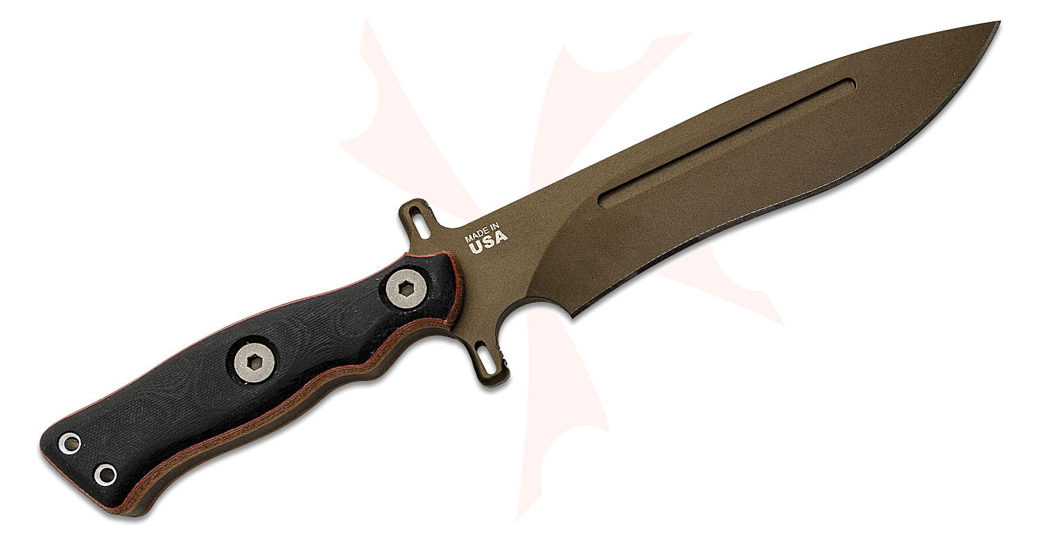 TOPS Knives Operator 7 Fixed Blade Knife 7.25" Midnight Bronze Blade ...