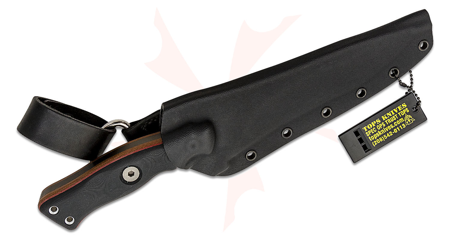 TOPS Knives Operator 7 Fixed Blade Knife 7.25" Midnight Bronze Blade ...