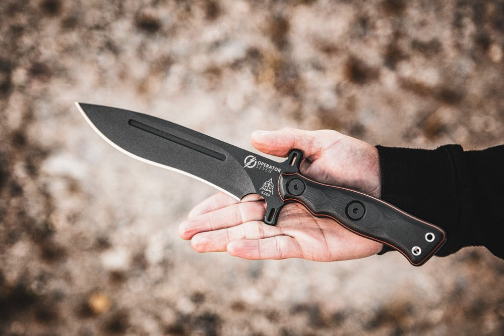 TOPS Knives Operator 7 Blackout Edition Fixed Blade Knife 7.25" Blade ...