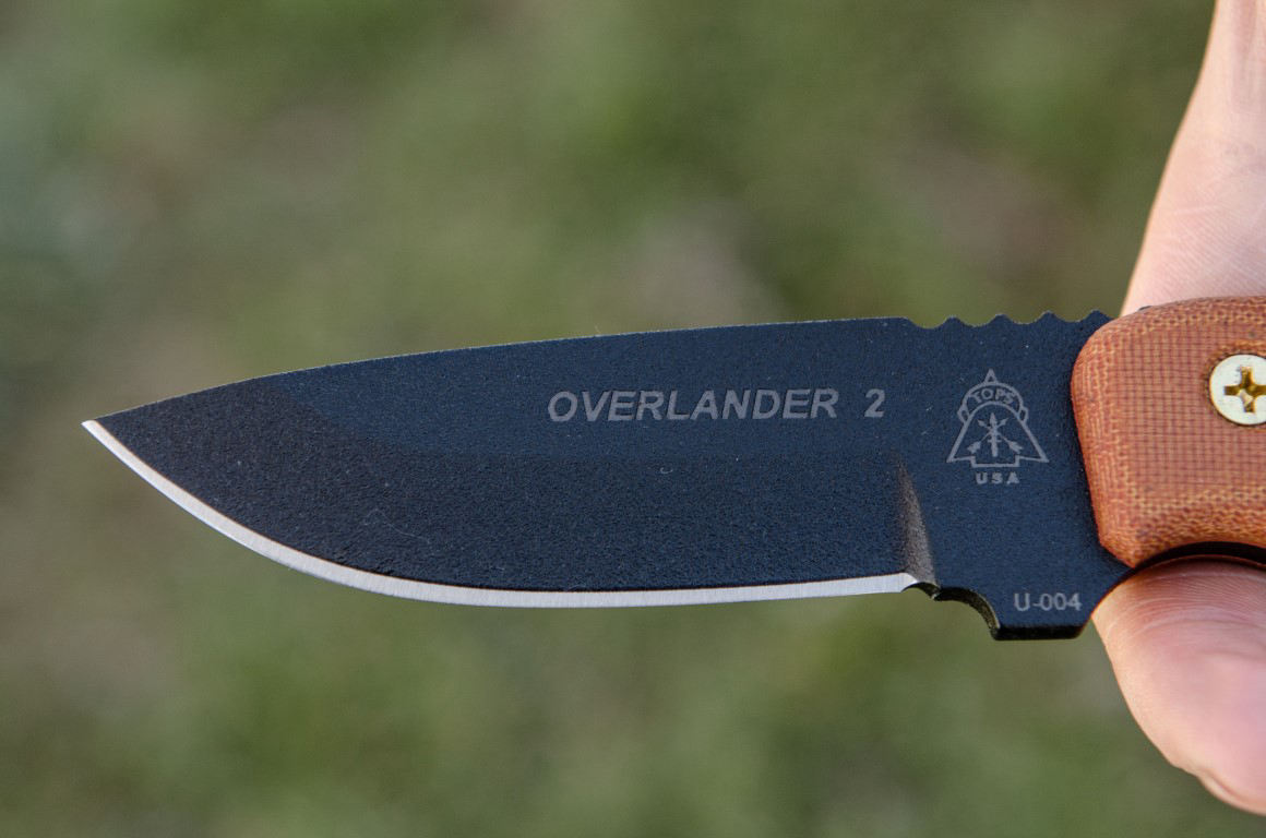 TOPS Knives Overlander 2 Fixed 4" 1095 Carbon Steel Blade, Micarta ...