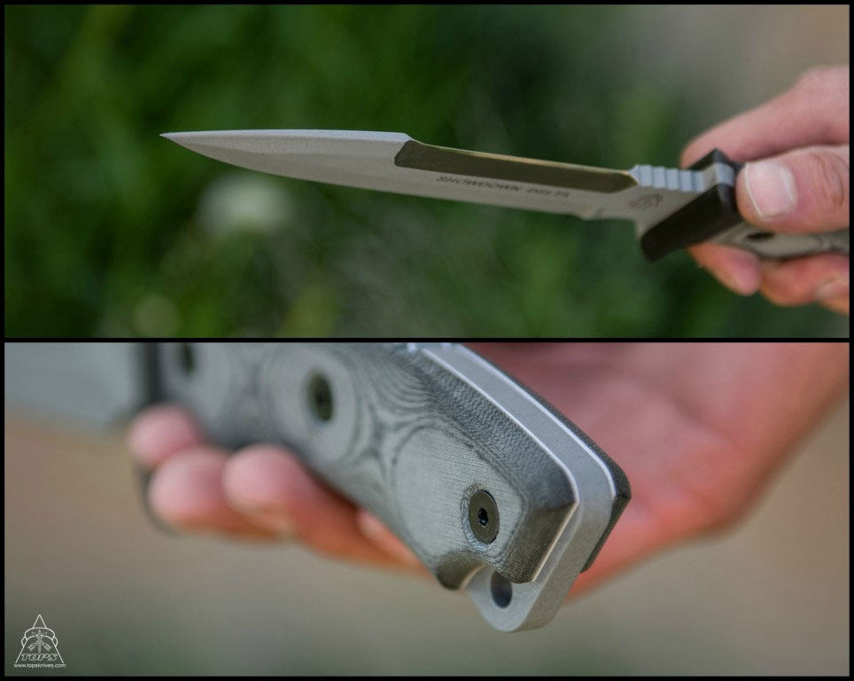 TOPS Knives Showdown Delta Fixed 6-3/8" 1095 Carbon Blade, Micarta ...