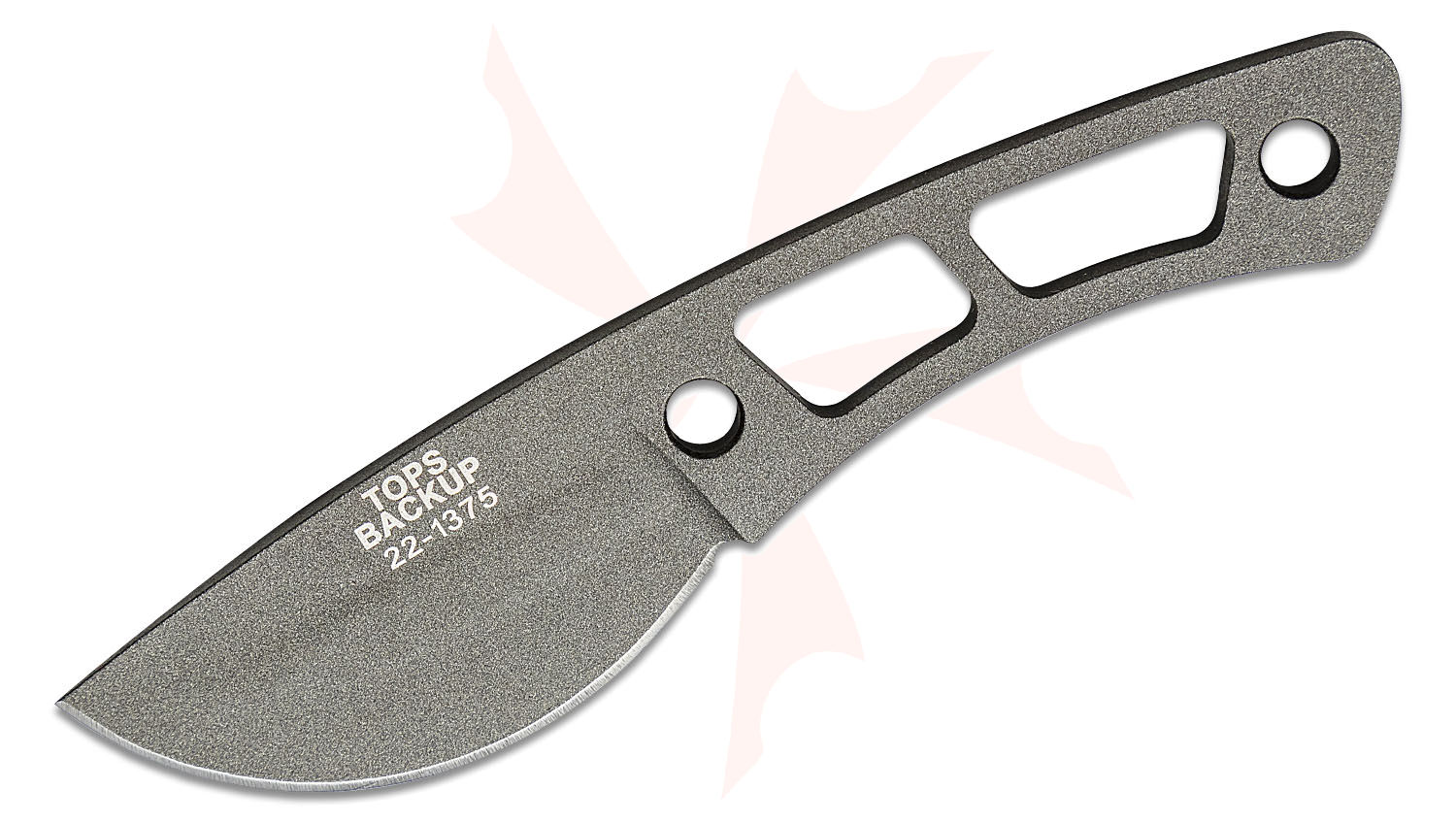 TOPS Knives Backup Fixed Neck Knife 2.38" 1095 Tungsten Cerakote Blade ...