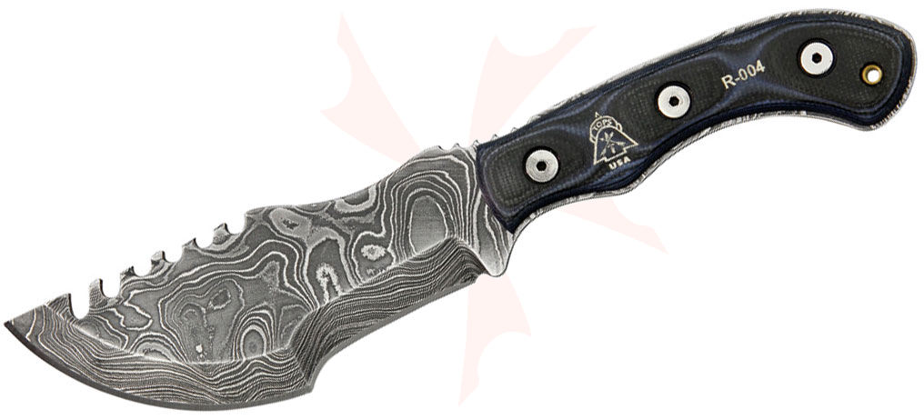 TOPS Knives Mini Tom Brown Tracker #4 Fixed 3-1/2" Damascus Steel Blade ...