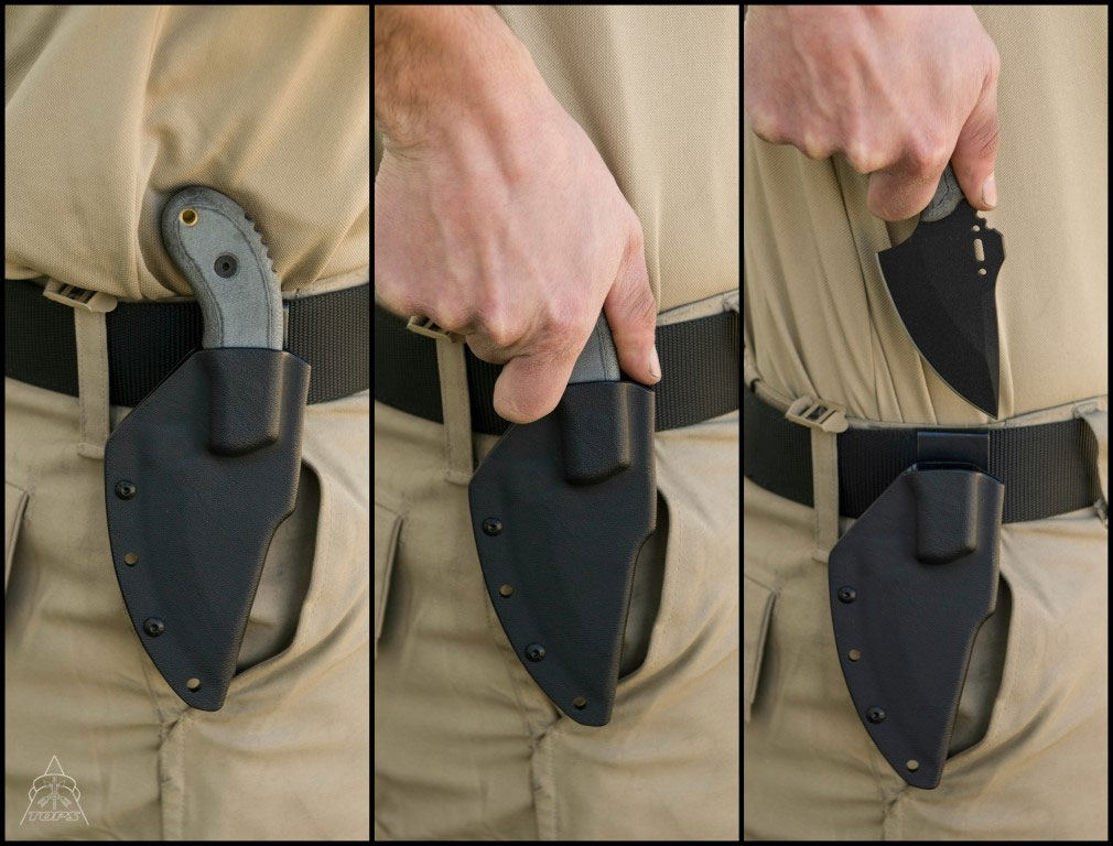 TOPS Knives Wolf Pup XL 3-1/2" Black 1095 Carbon Blade, Linen Micarta ...