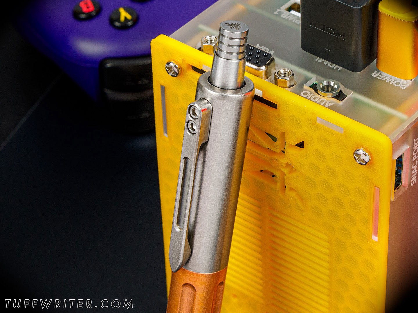 Tuff-Writer SPECIAL MISSION PEN Brushed Satin Titanium Mk2 MOD1 Press ...