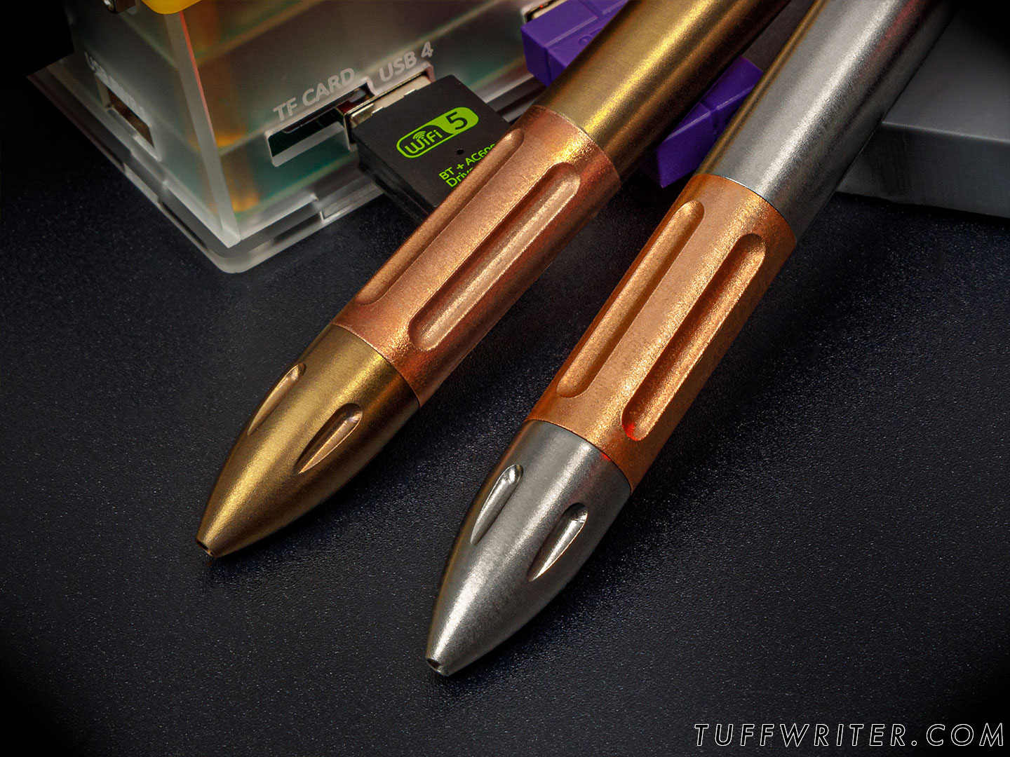 Tuff-Writer SPECIAL MISSION PEN Brushed Satin Titanium Mk2 MOD1 Press ...