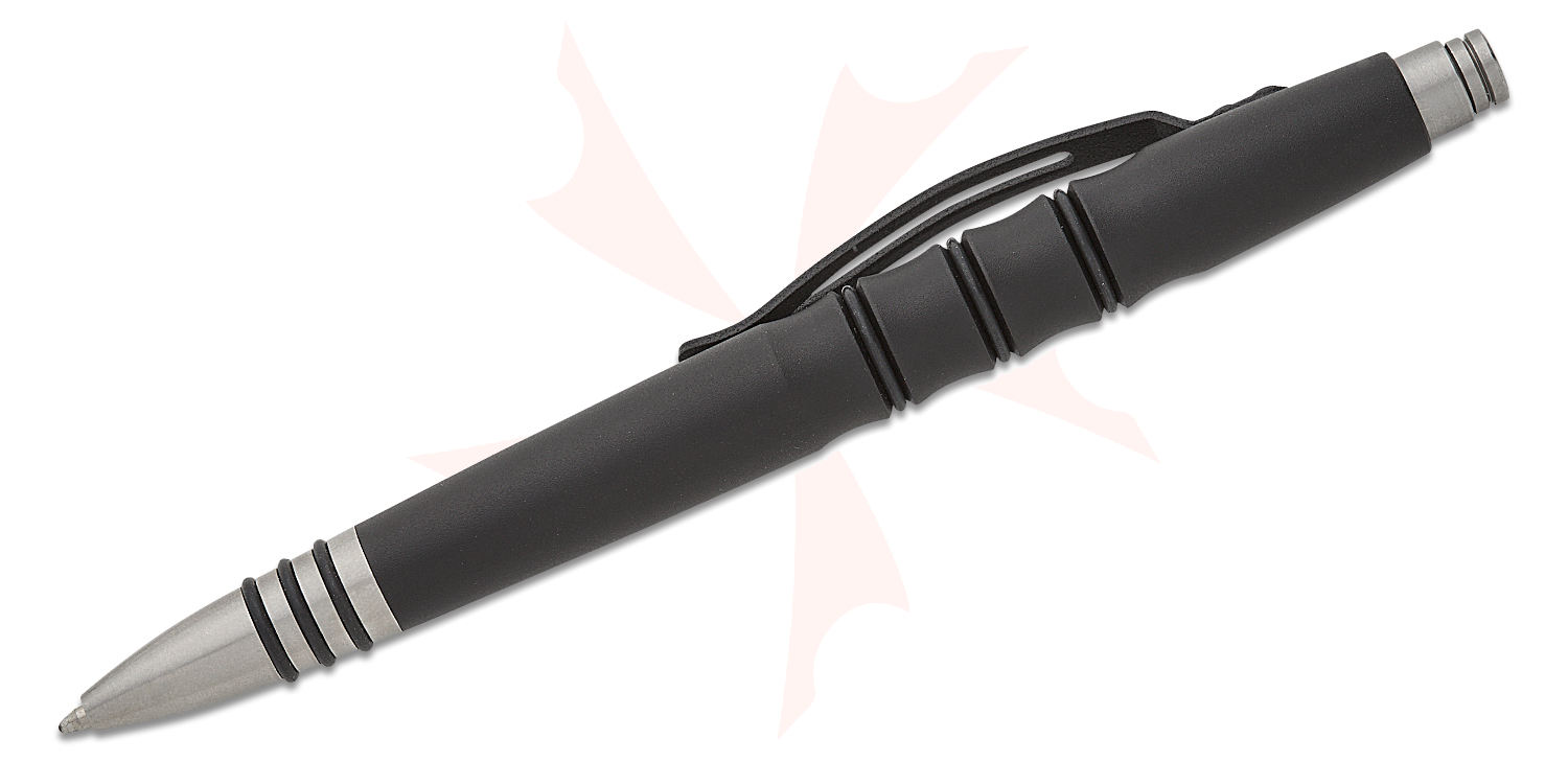 Tuff-Writer Black Aluminum Precision Press Tactical Pen - KnifeCenter ...