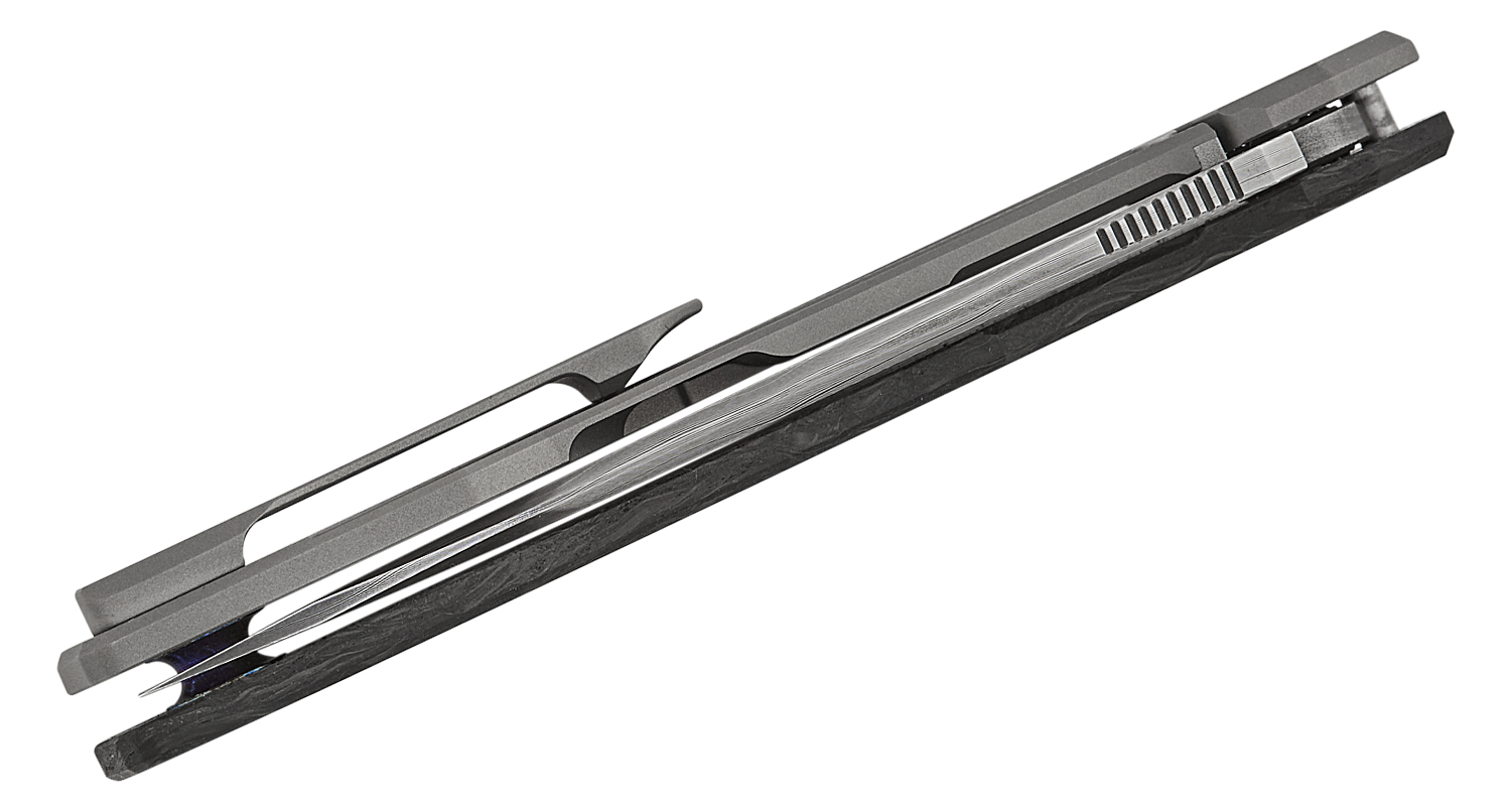 Uldanov Knives Custom R1 Flipper Knife 3.625" ZDI-1016 Raindrop ...