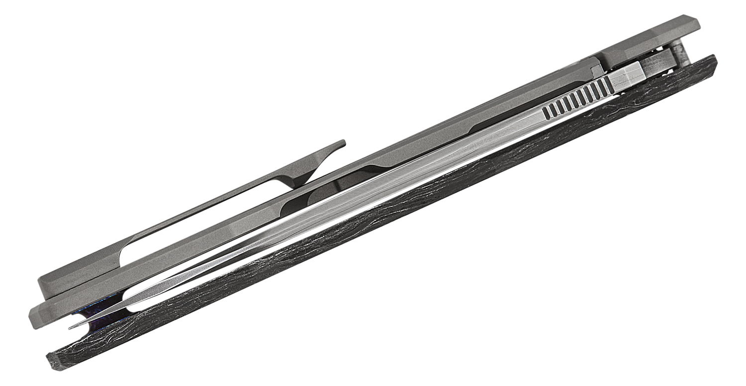 Uldanov Knives Custom R1 Flipper Knife 3.625" ZDI-1016 Raindrop ...