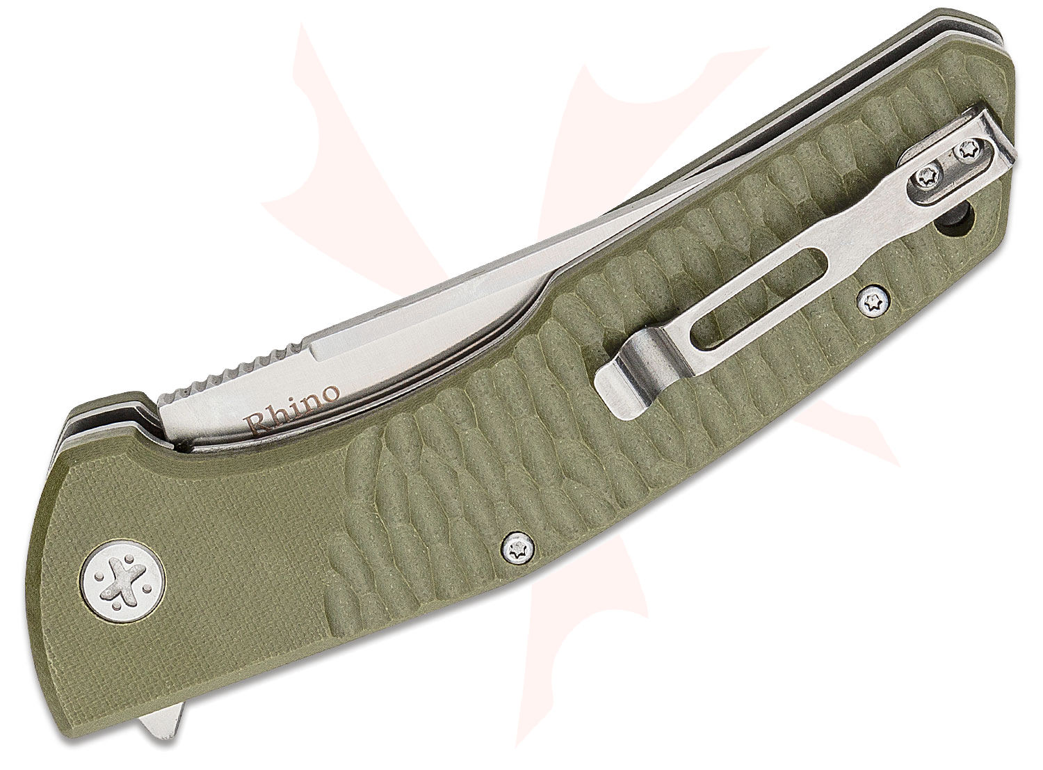 Ultra-X Rhino Flipper Knife 3.88" 9Cr18MoV Satin Tanto Blade, Textured ...