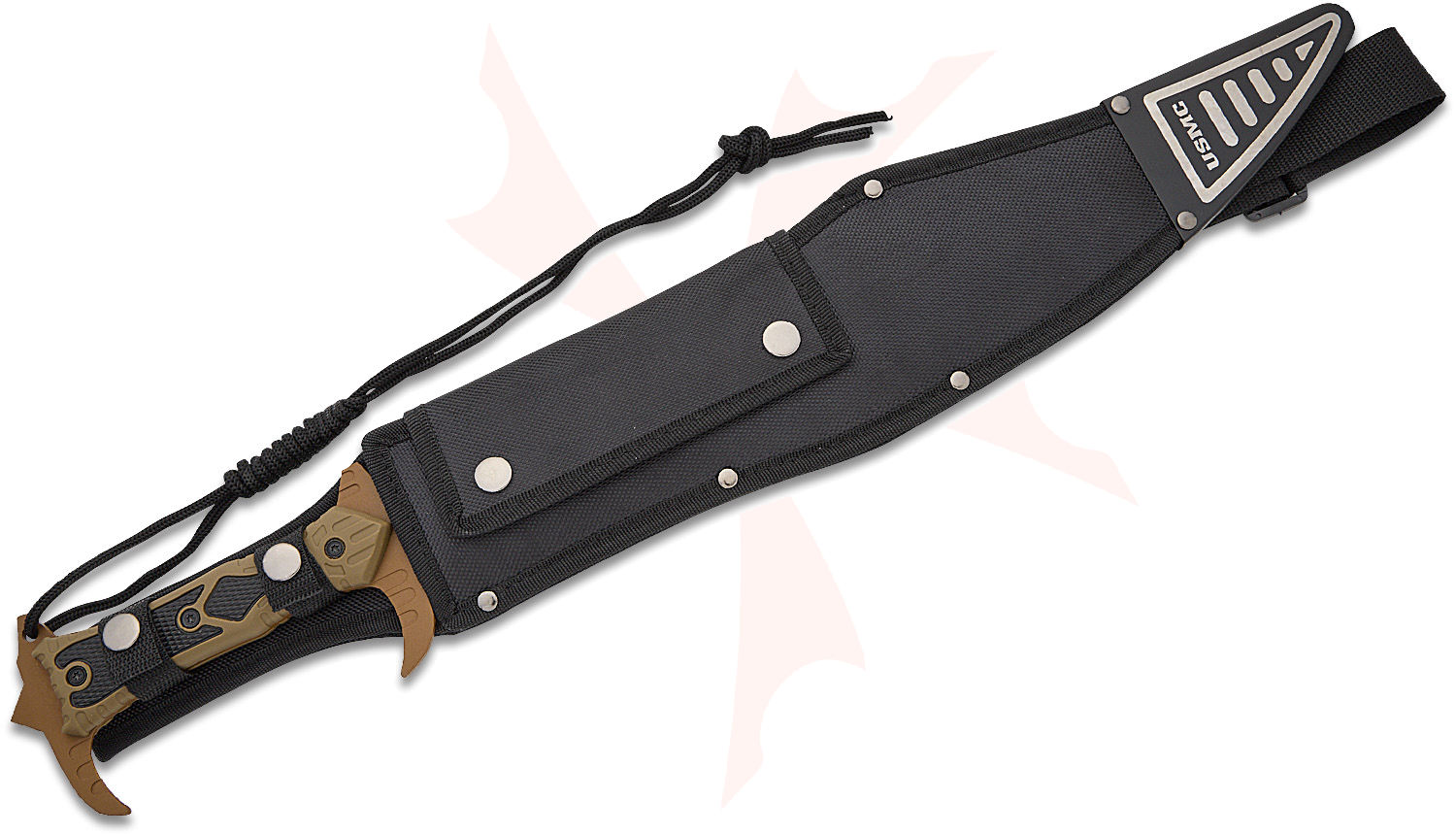 United Cutlery USMC Desert Ops Spartan Sword 17" Two-Tone Sawback Blade ...