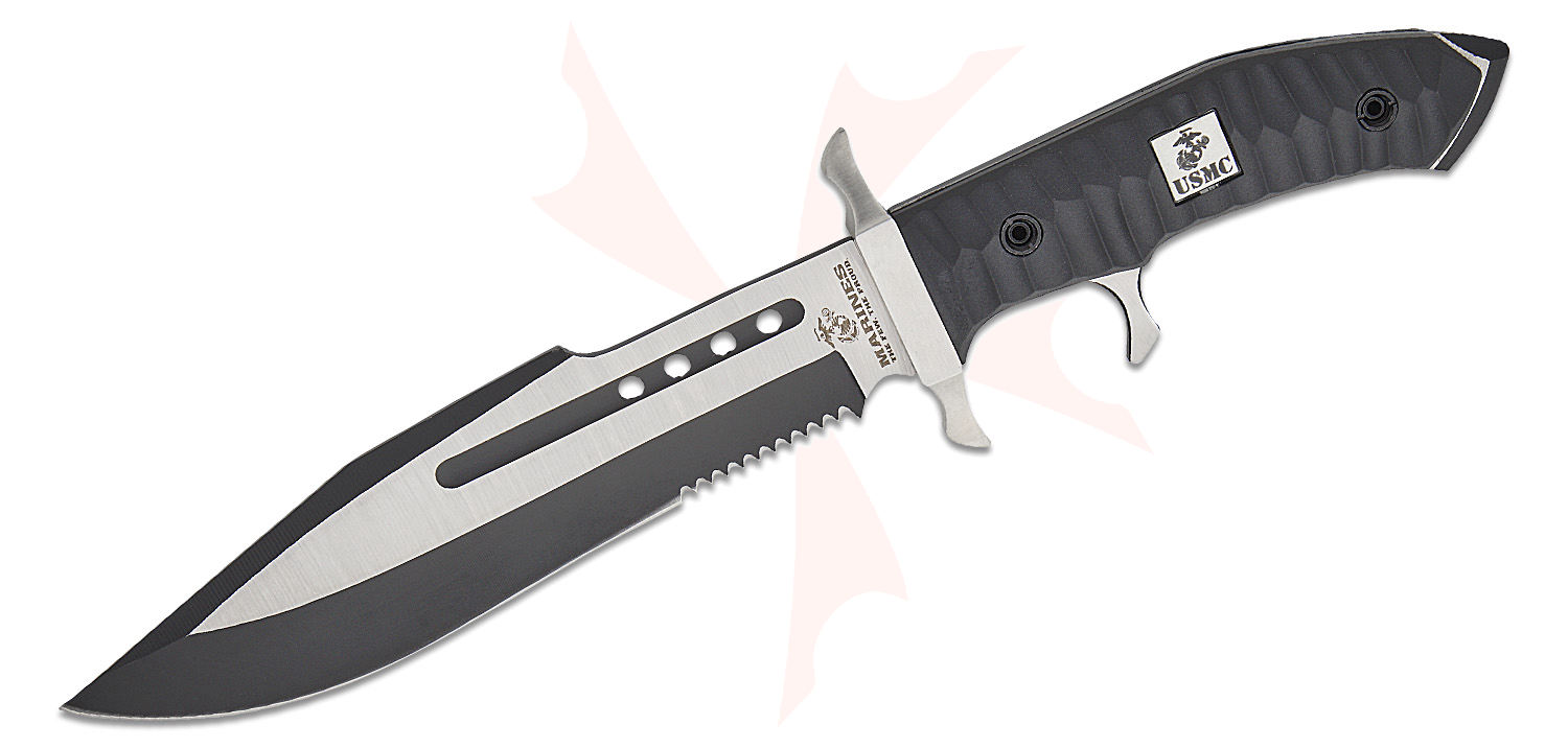 United Cutlery USMC Commando Bowie Fixed Blade Knife 8.5" Two-Tone ...