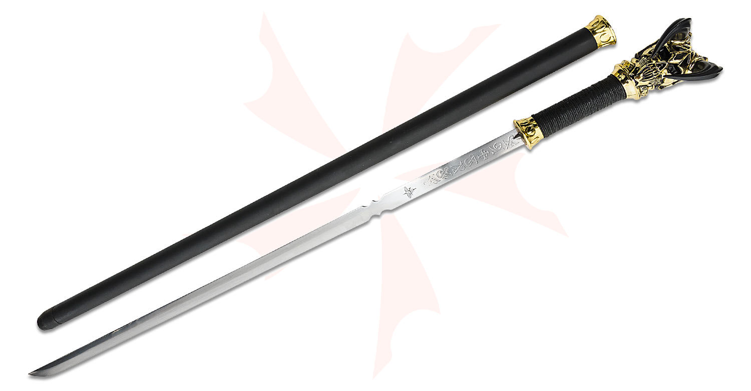 United Cutlery Kit Rae Vorthelok Forged Sword Cane 37" Overall - Gold ...