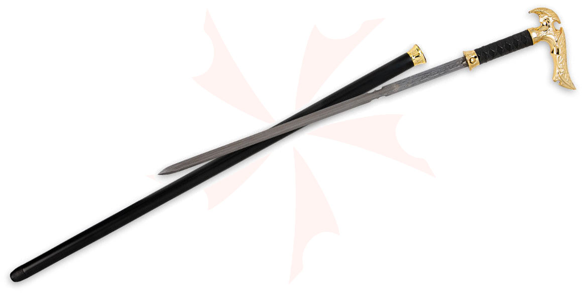 United Cutlery Kit Rae Gold Axios Forged Sword Cane, 37.5" Overall ...