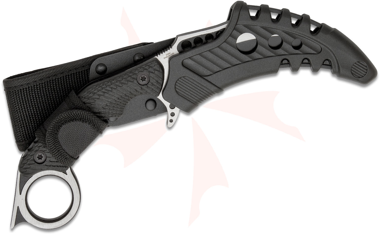 United Cutlery M48 Falcon Karambit 5.25" Two-Tone Hawkbill Blade, TPU and Nylon Sheath ...