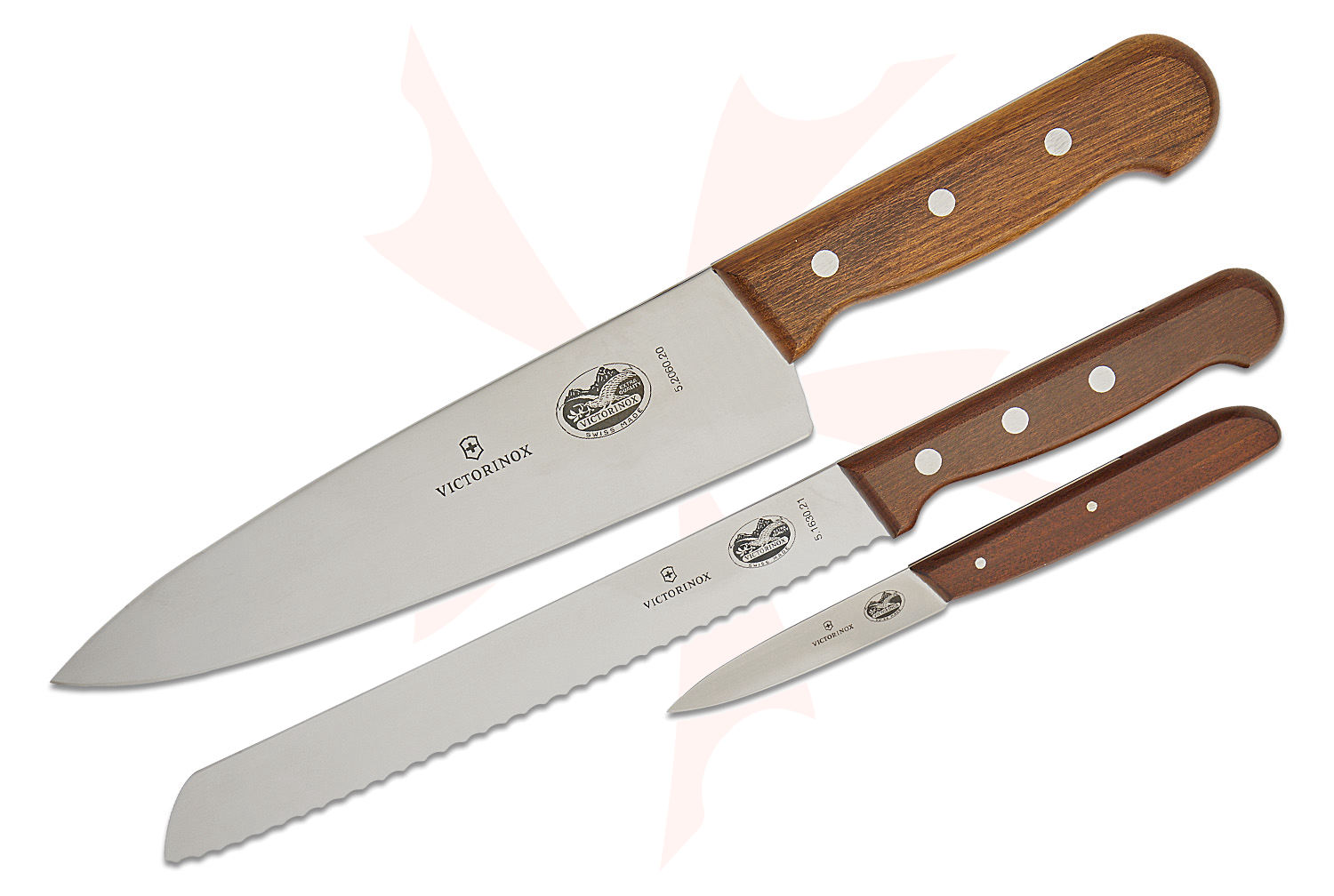 Victorinox Wood 3-Piece Kitchen Set, Maple Wood Handles - KnifeCenter ...