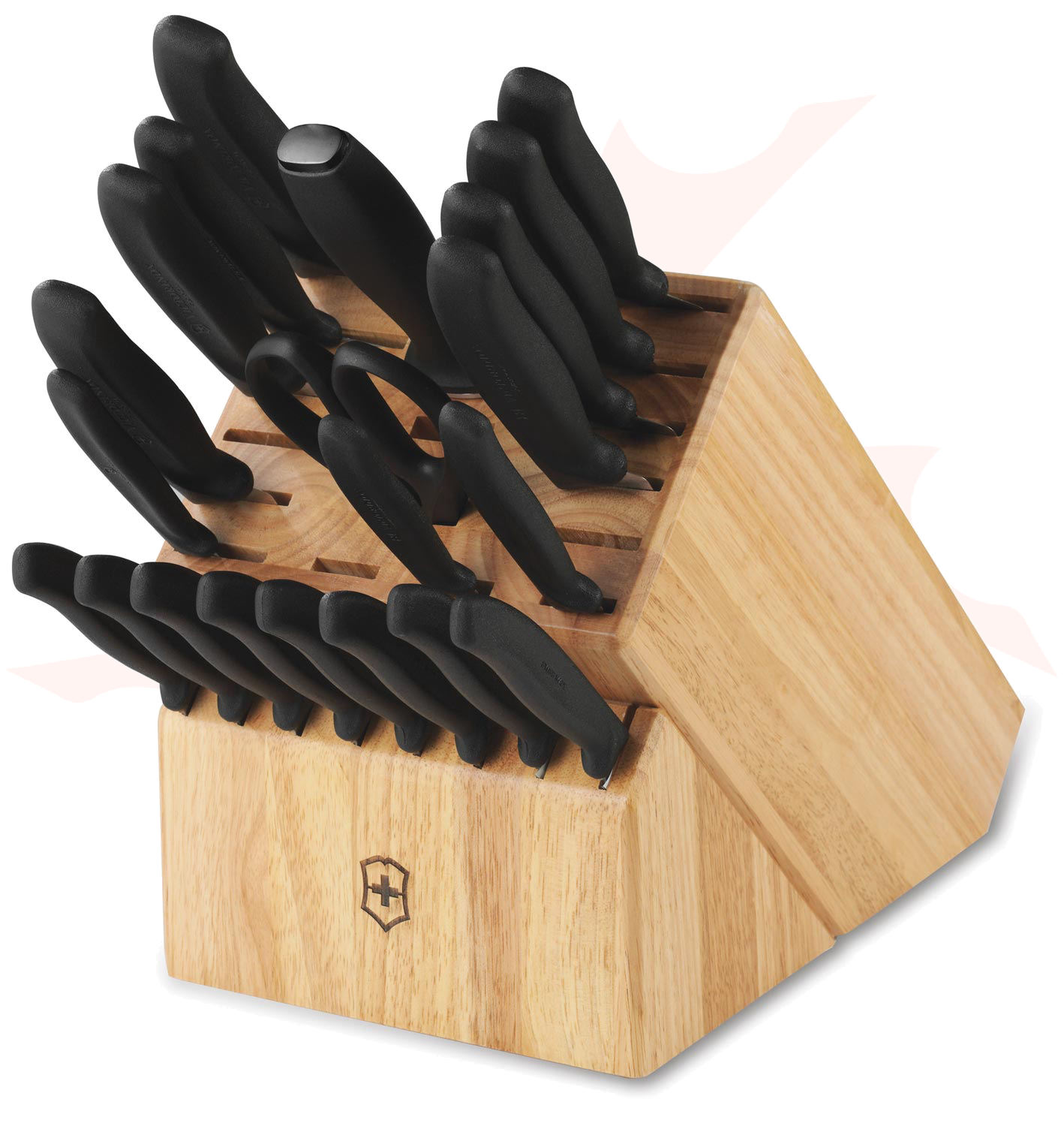 Victorinox Swiss Classic 22 Piece Kitchen Block Set, Black TPE Handles ...