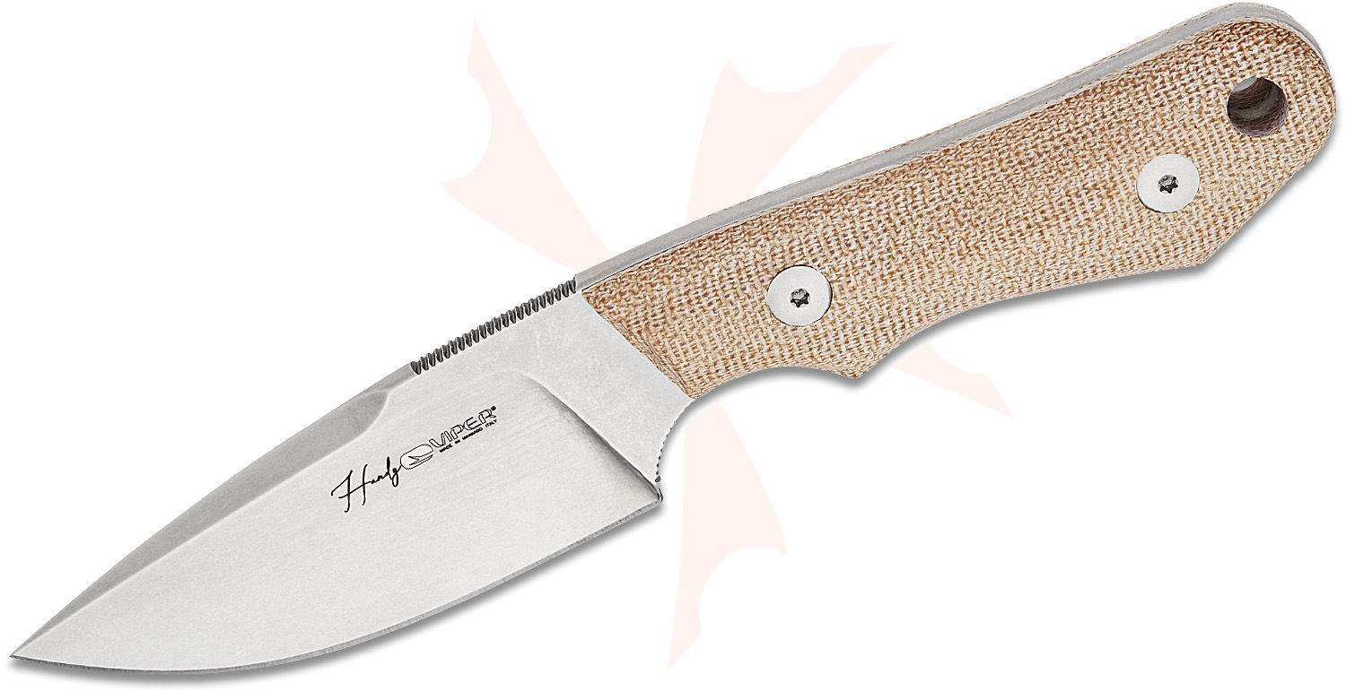 Viper Knives Handy Fixed Blade Knife 3.3" CPM-MagnaCut Stonewashed Drop ...