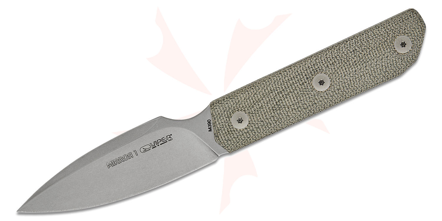 Viper Knives Mirror1 Pocket Fixed Blade Knife 3.11" M390 Stonewashed ...