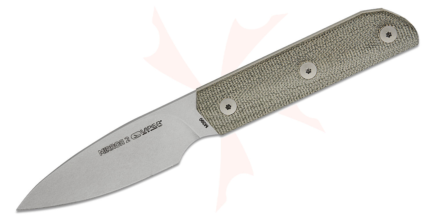 Viper Knives Mirror2 Pocket Fixed Blade Knife 3.25" M390 Stonewashed ...