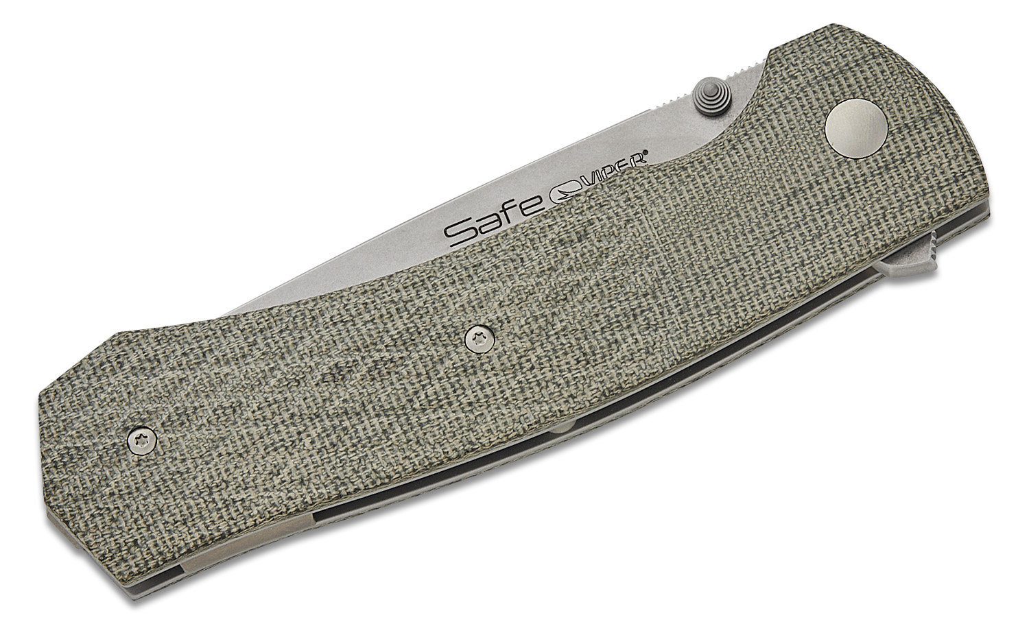 Viper Knives Safe Liner Lock Flipper Knife 3.74" M390 Stonewashed Tanto ...