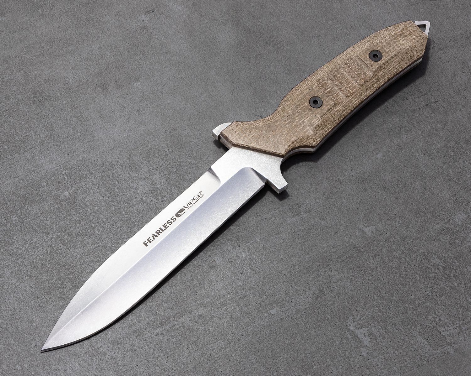 Viper Knives Fearless Fixed Blade Knife 6" Sleipner Stonewashed Single ...