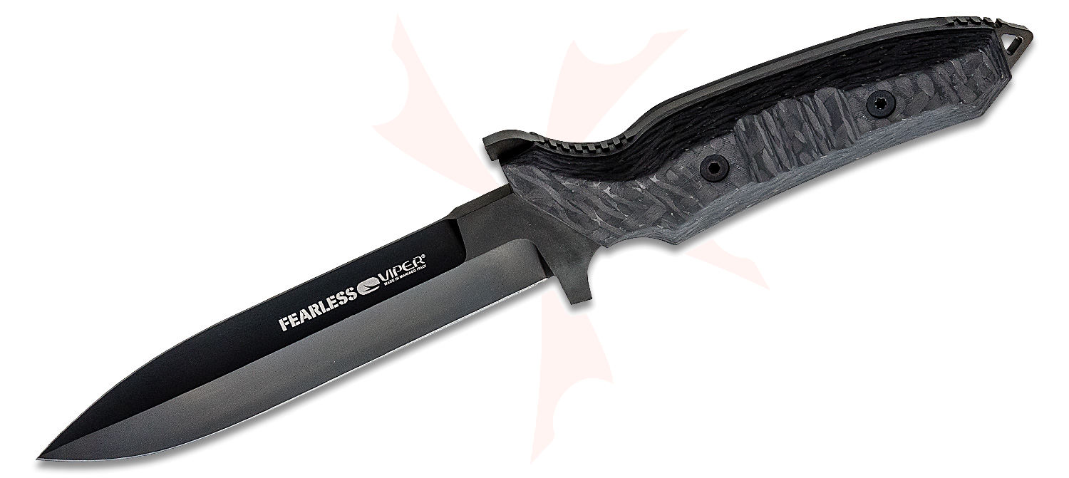 Viper Knives Fearless Fixed Blade Knife 6" Sleipner Black PVD Single ...