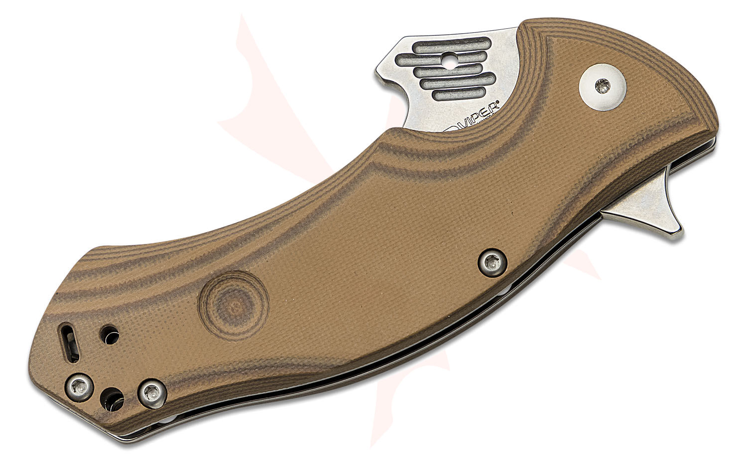 Viper Knives Maga Folding 3.625" Satin N690Co Recurved Blade, Brown G10 ...