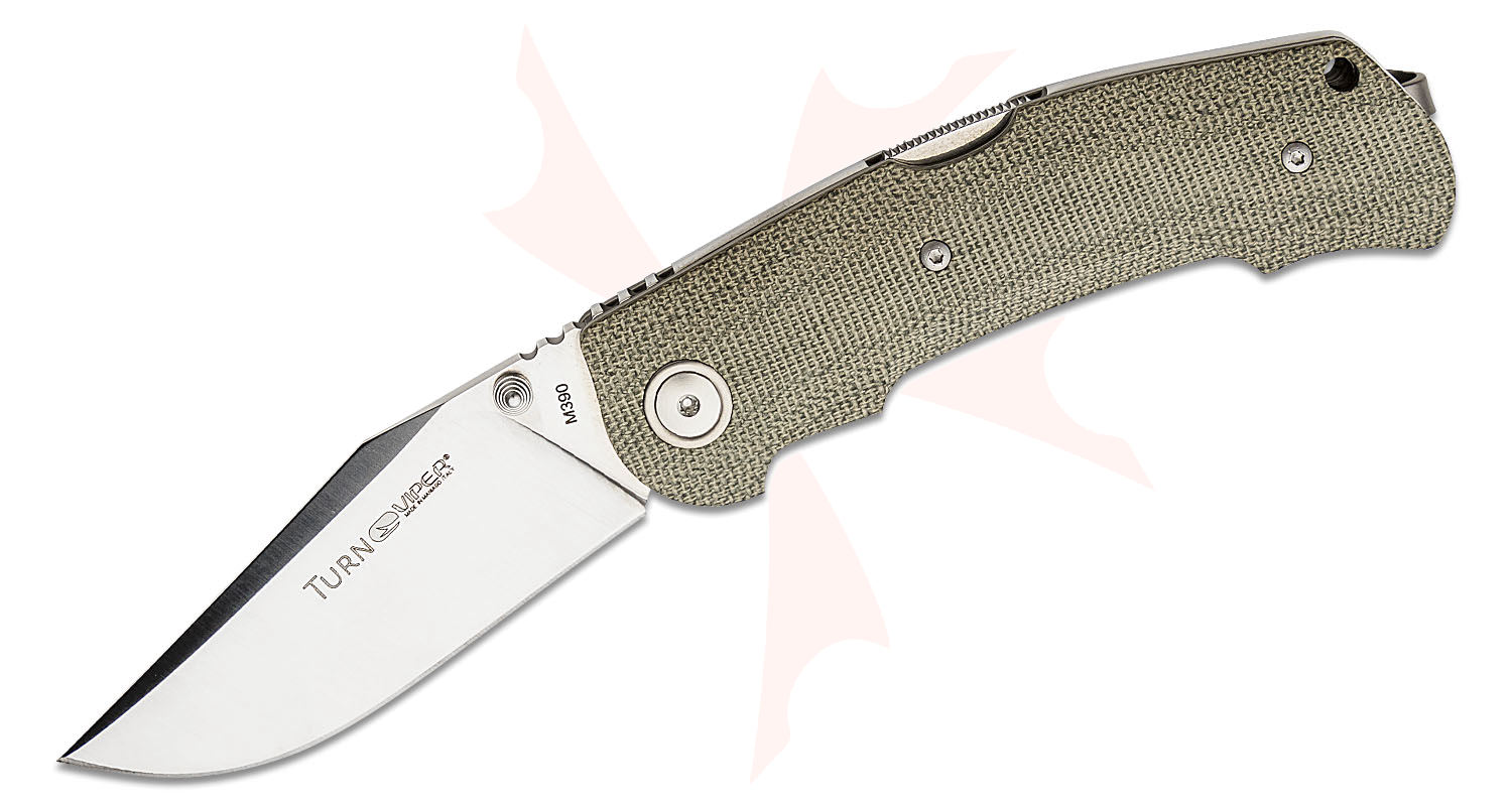 Viper Knives Turn Essential Folding Knife 3.23" M390 Satin Clip Point ...