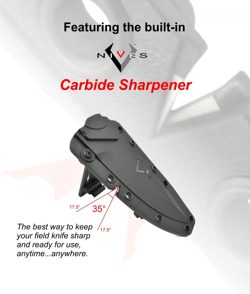 V Nives Altered Beast Fixed Blade Knife 4.25" D2 Bead Blasted Clip ...