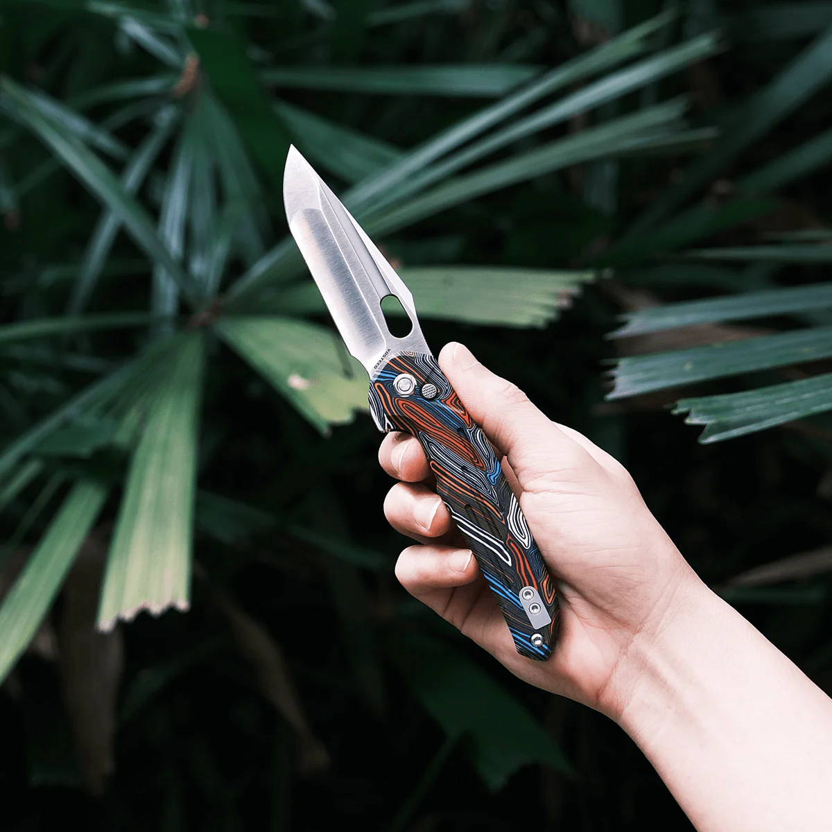 Vosteed Knives Thunderbird Trek Lock Flipper Knife 3.25" M390 Satin Compound Drop Point Blade ...