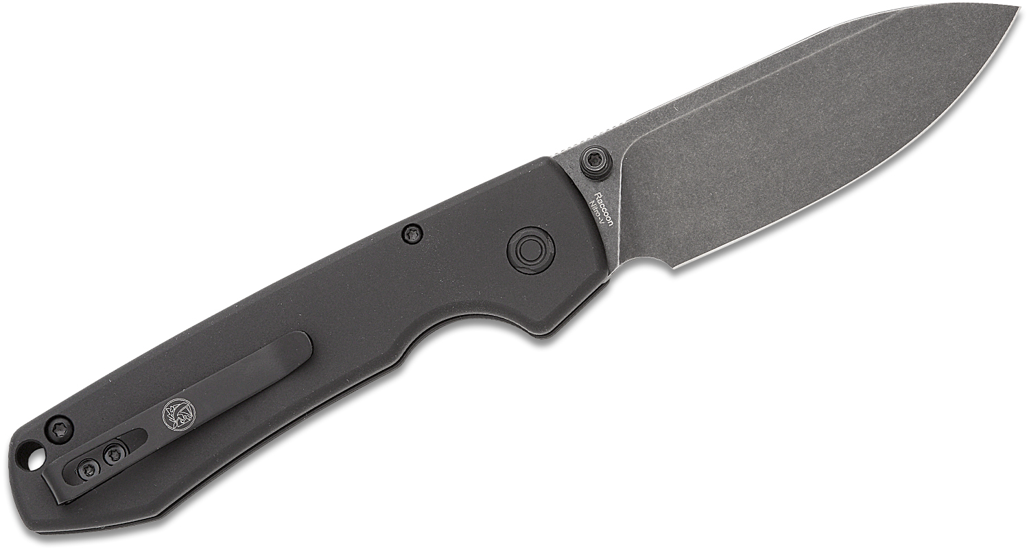 Vosteed Knives Raccoon Folding Knife 3.25" Nitro-V Black Stonewashed ...