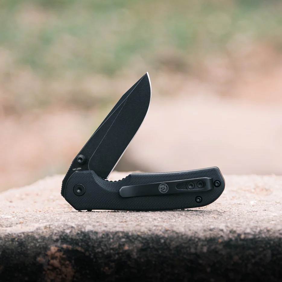 Vosteed Knives Chipmunk Liner Lock Flipper Knife 2.64" 14C28N Black ...