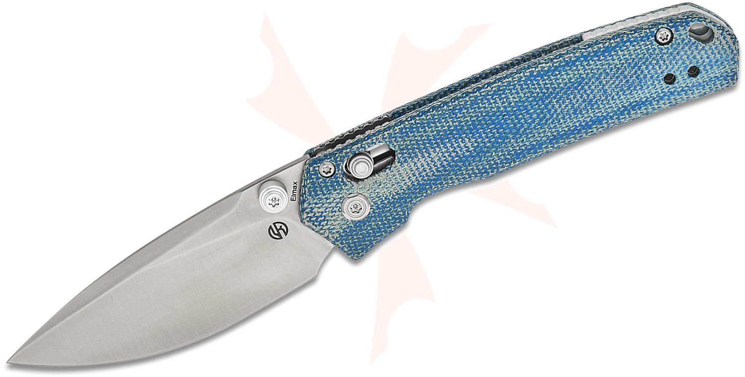 Vosteed Knives Geoff Blauvelt Mini Psyop Crossbar Lock Folding Knife 2.69" Elmax Satin Drop ...