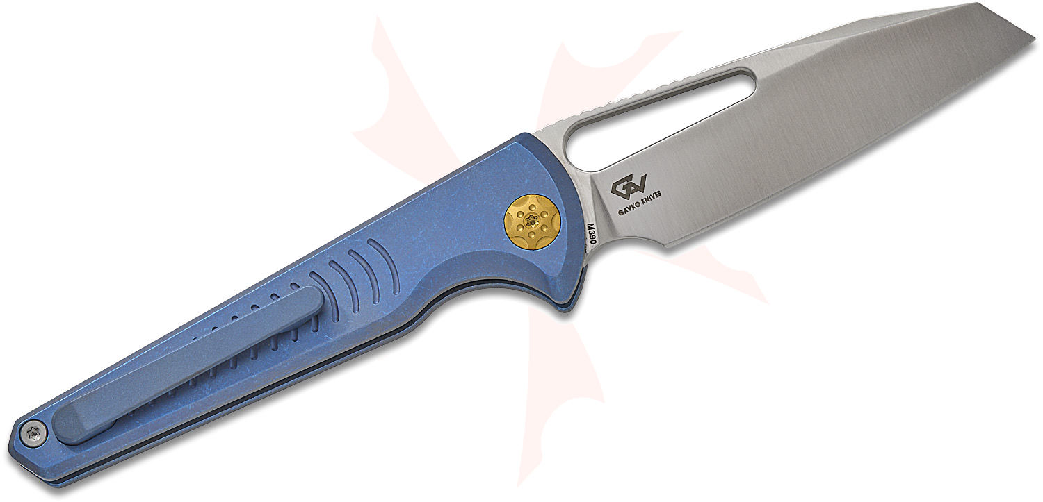 Vosteed Knives Gavko Leopard Top Liner Lock Folding Knife 3.38" M390 Satin Reverse Tanto Blade ...