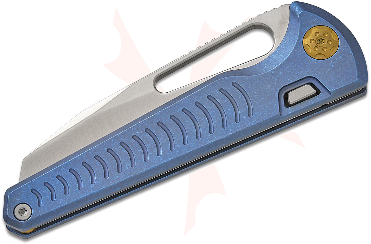 Vosteed Knives Gavko Leopard Top Liner Lock Folding Knife 3.38" M390 Satin Reverse Tanto Blade ...