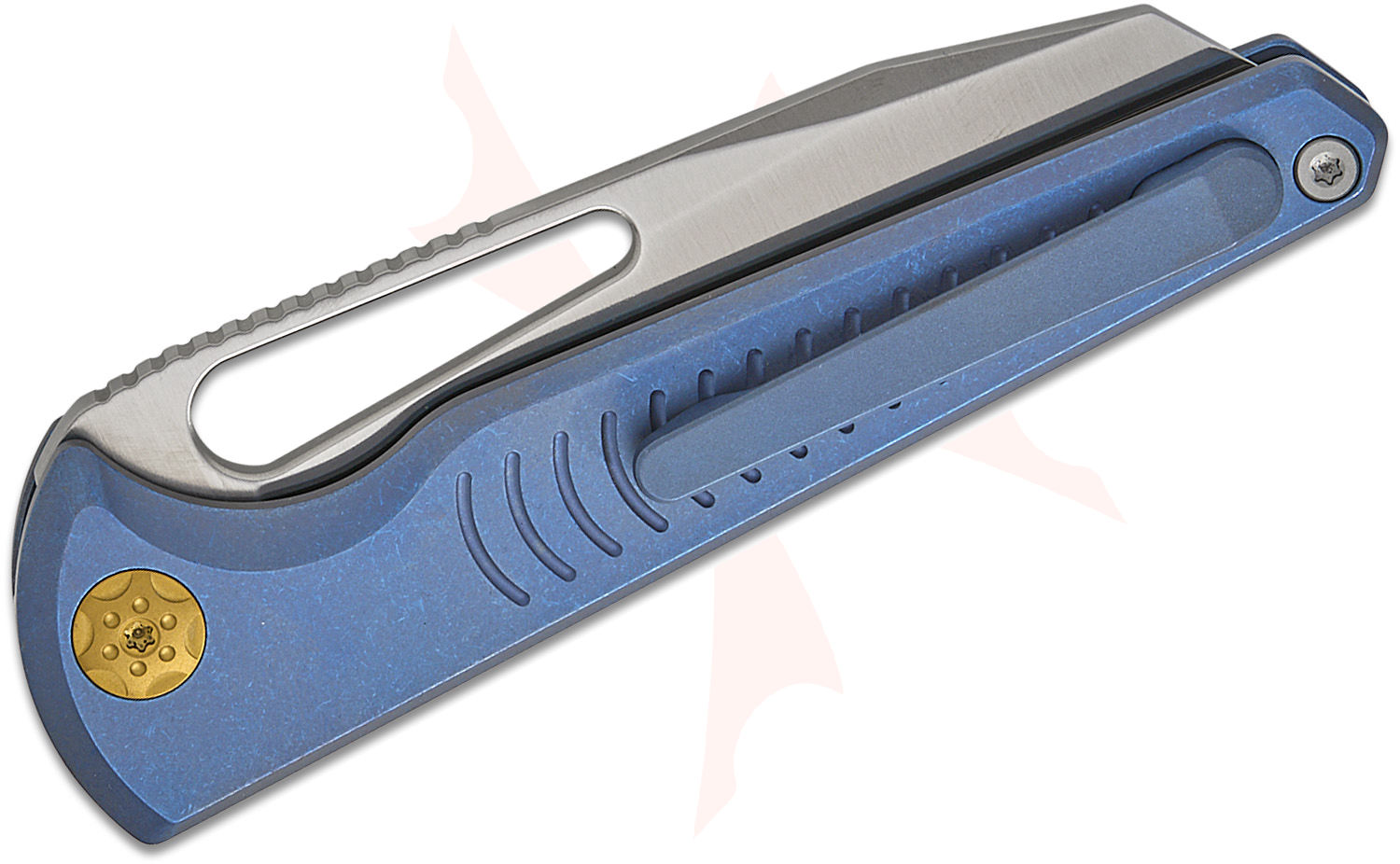 Vosteed Knives Gavko Leopard Top Liner Lock Folding Knife 3.38" M390 Satin Reverse Tanto Blade ...