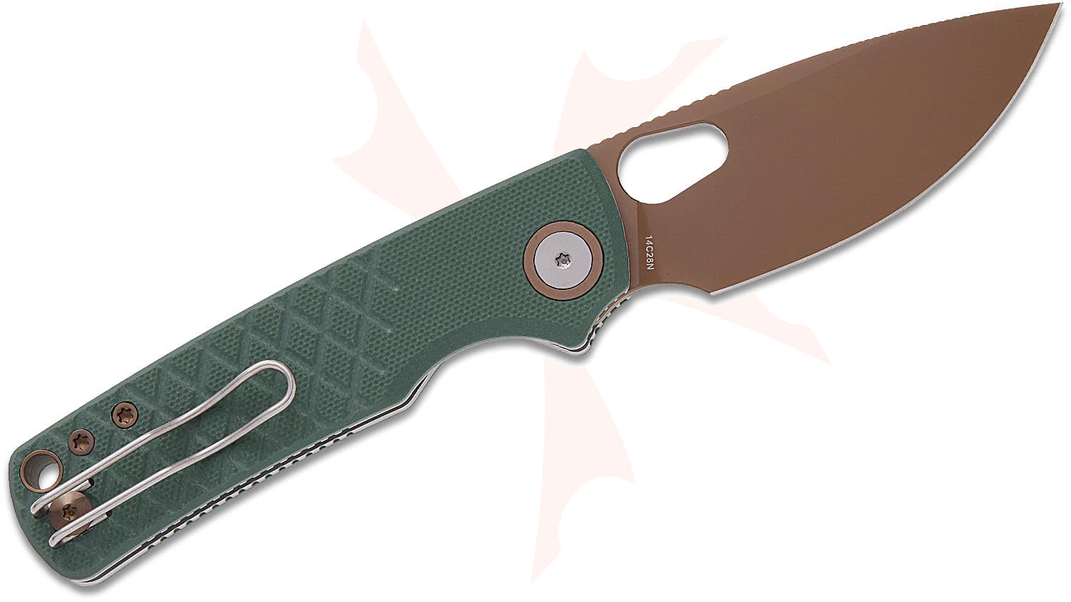 Vosteed Knives Yue Porcupine Top Liner Lock Folding Knife 2.99" 14C28N ...