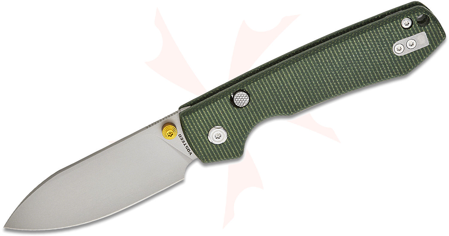 Vosteed Knives Raccoon Button Lock Folding Knife 3.25" Sandvik 14C28N ...