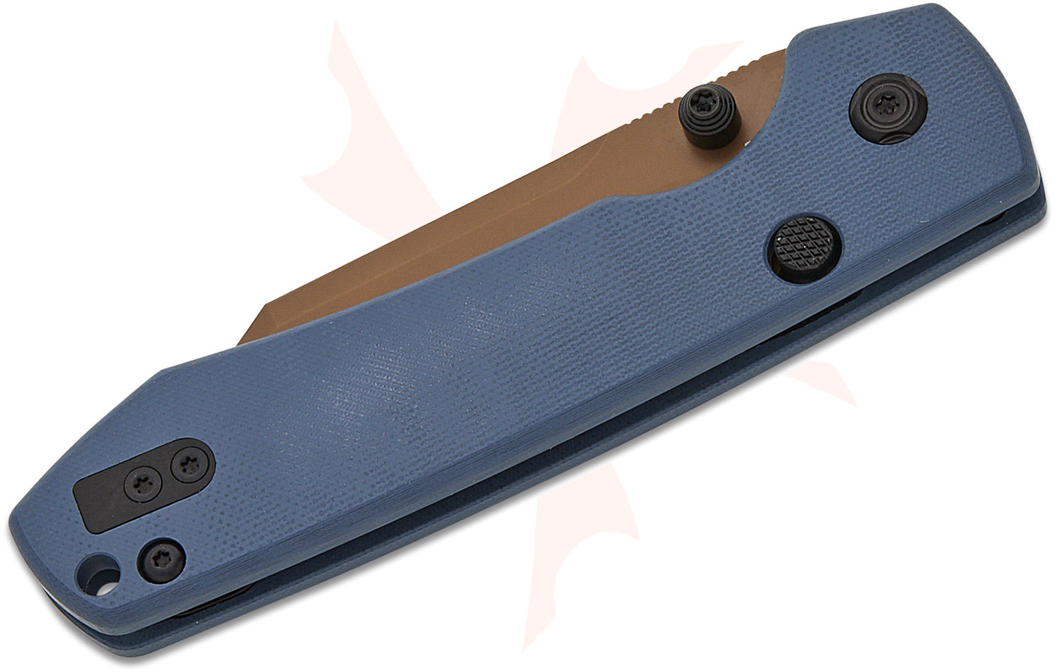 Vosteed Knives Raccoon Button Lock Folding Knife 3.25" Sandvik 14C28N Copper Dunes Bowie Blade ...