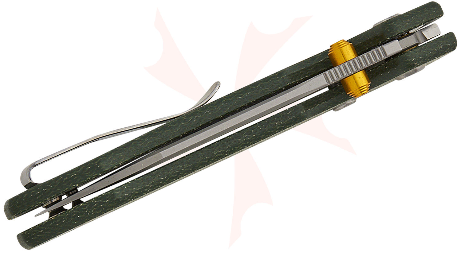 Vosteed Knives Raccoon Button Lock Folding Knife 3.25" Sandvik 14C28N Stonewashed Bowie Blade ...