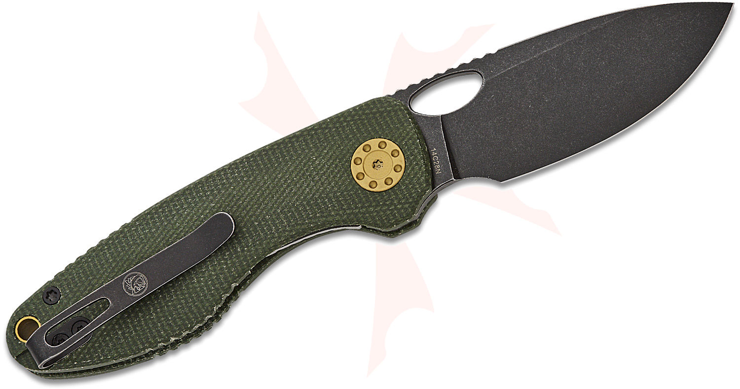 Vosteed Knives Acorn Liner Lock Front Flipper Knife 2.93" 14C28N Black ...