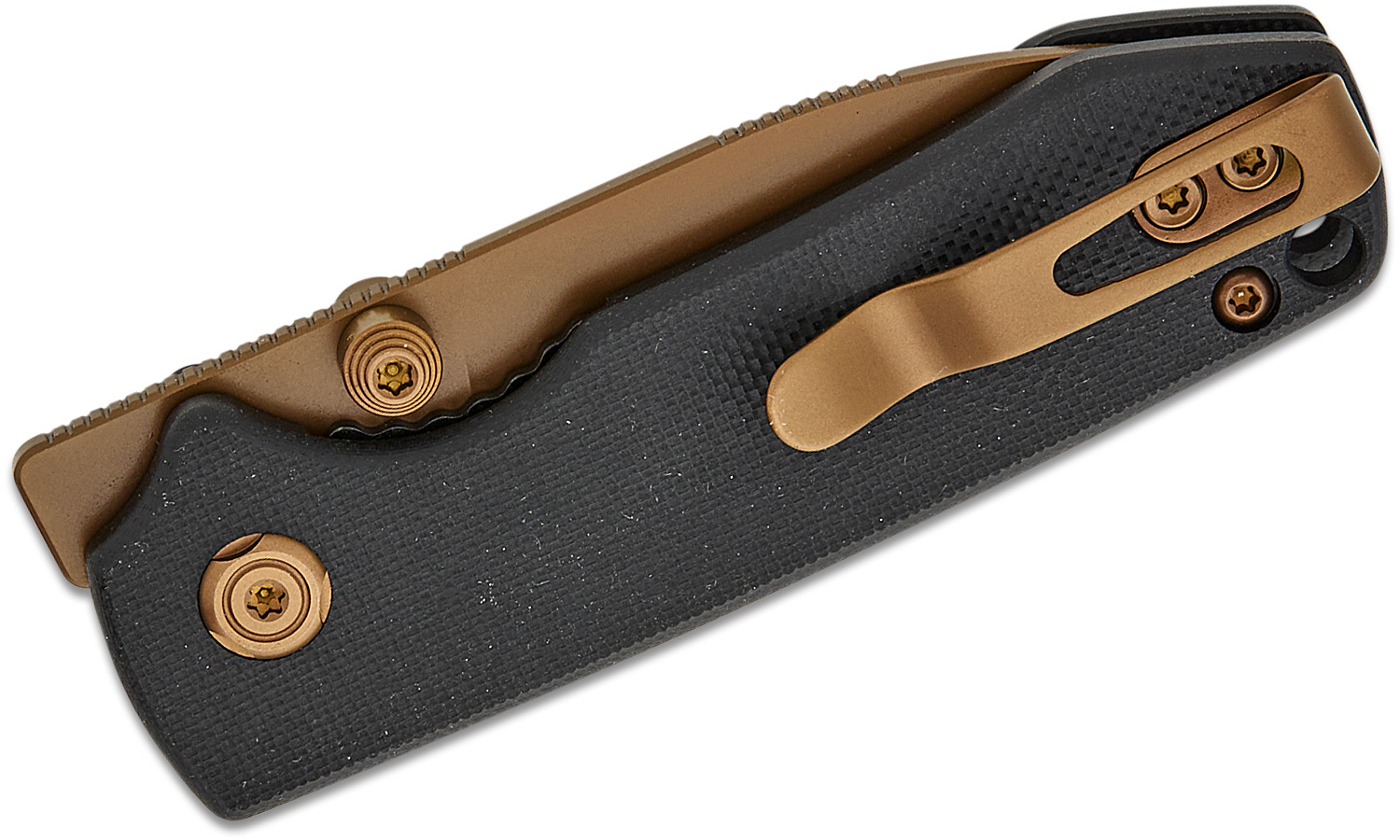 Vosteed Knives Raccoon Cub Liner Lock Front Flipper Knife 2.34" Sandvik 14C28N Copper Dune Drop ...