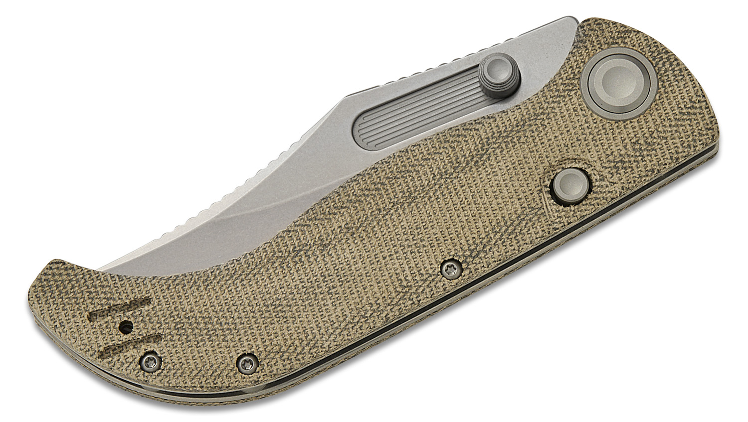 Vosteed Knives Naga Button Lock Folding Knife 3.47" S35VN Stonewashed ...