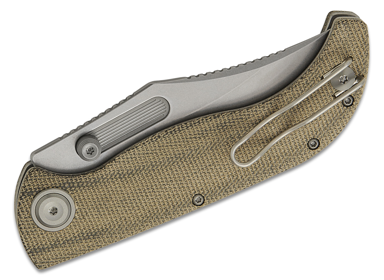 Vosteed Knives Naga Button Lock Folding Knife 3.47" S35VN Stonewashed ...