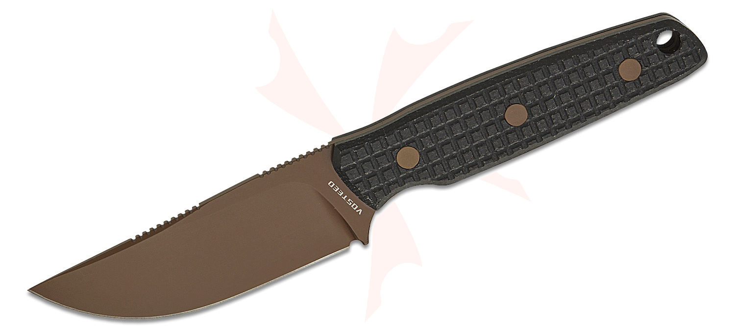 Vosteed Knives Yue Mink Fixed Blade Knife 3.33" 14C28N Copper Dune Clip ...